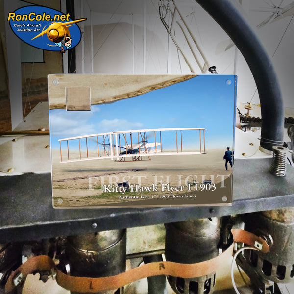 First Flight Kitty Hawk-Flown Linen from the 1903 Wright Flyer I 6x8-i