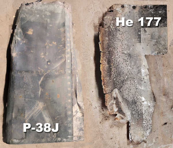 USAAF P-38J Lightning & Luftwaffe He 177 Greif D-Day Combat Relic Disp